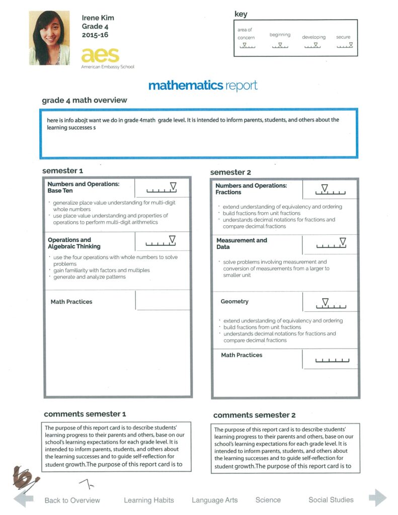 Elementary School Report Cards – Academic Data Solutions